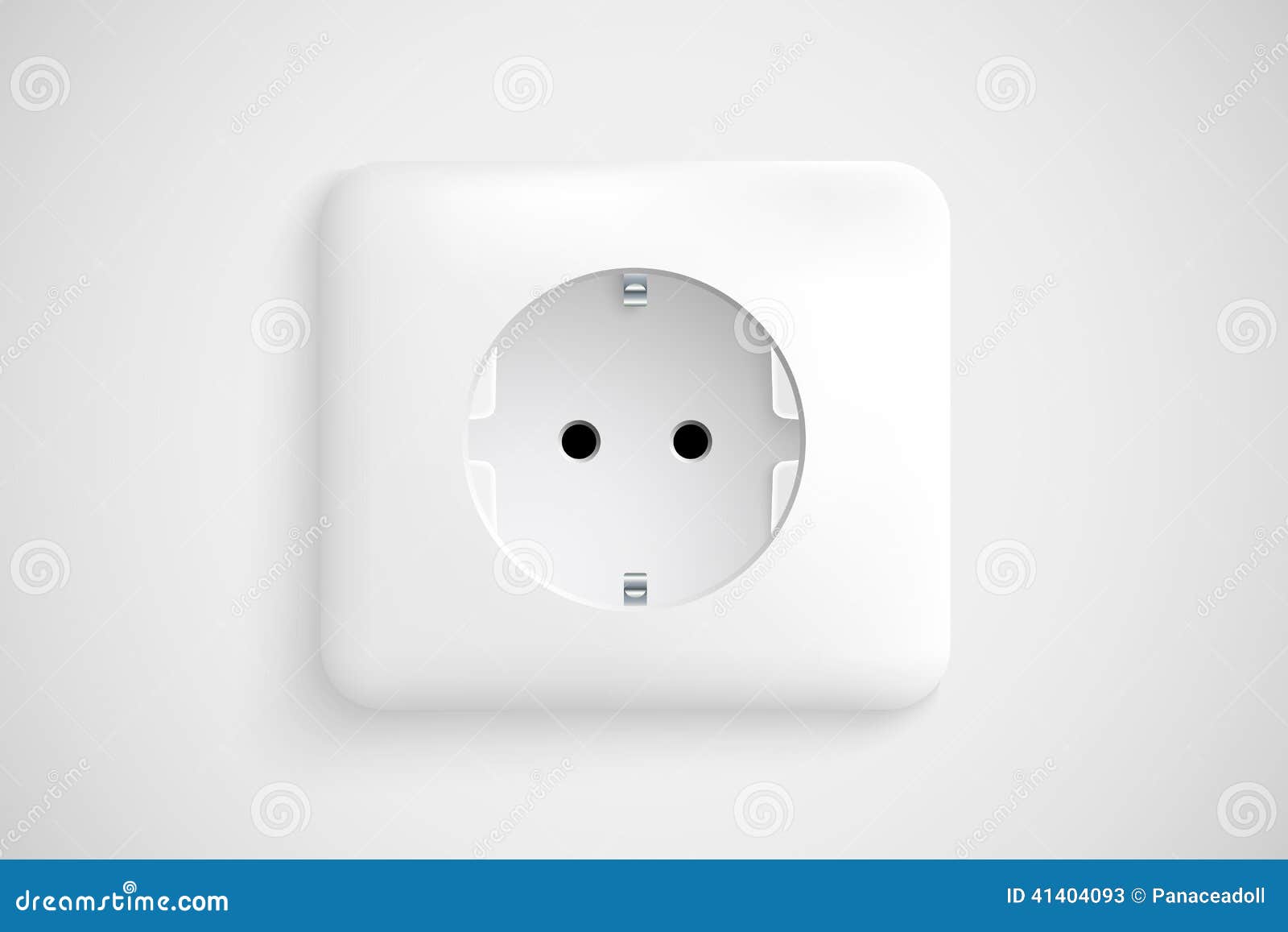 White socket with ground stock vector. Illustration of connected - 41404093