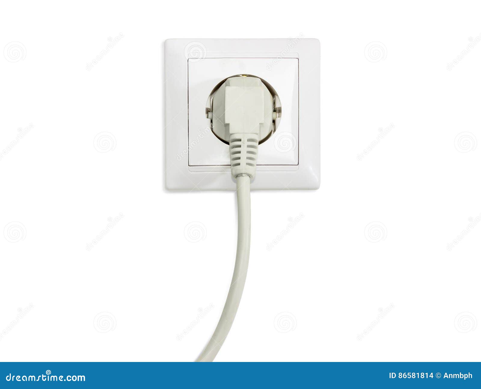 White Socket Outlet with Connected Corresponding Power Plug Stock Photo ...