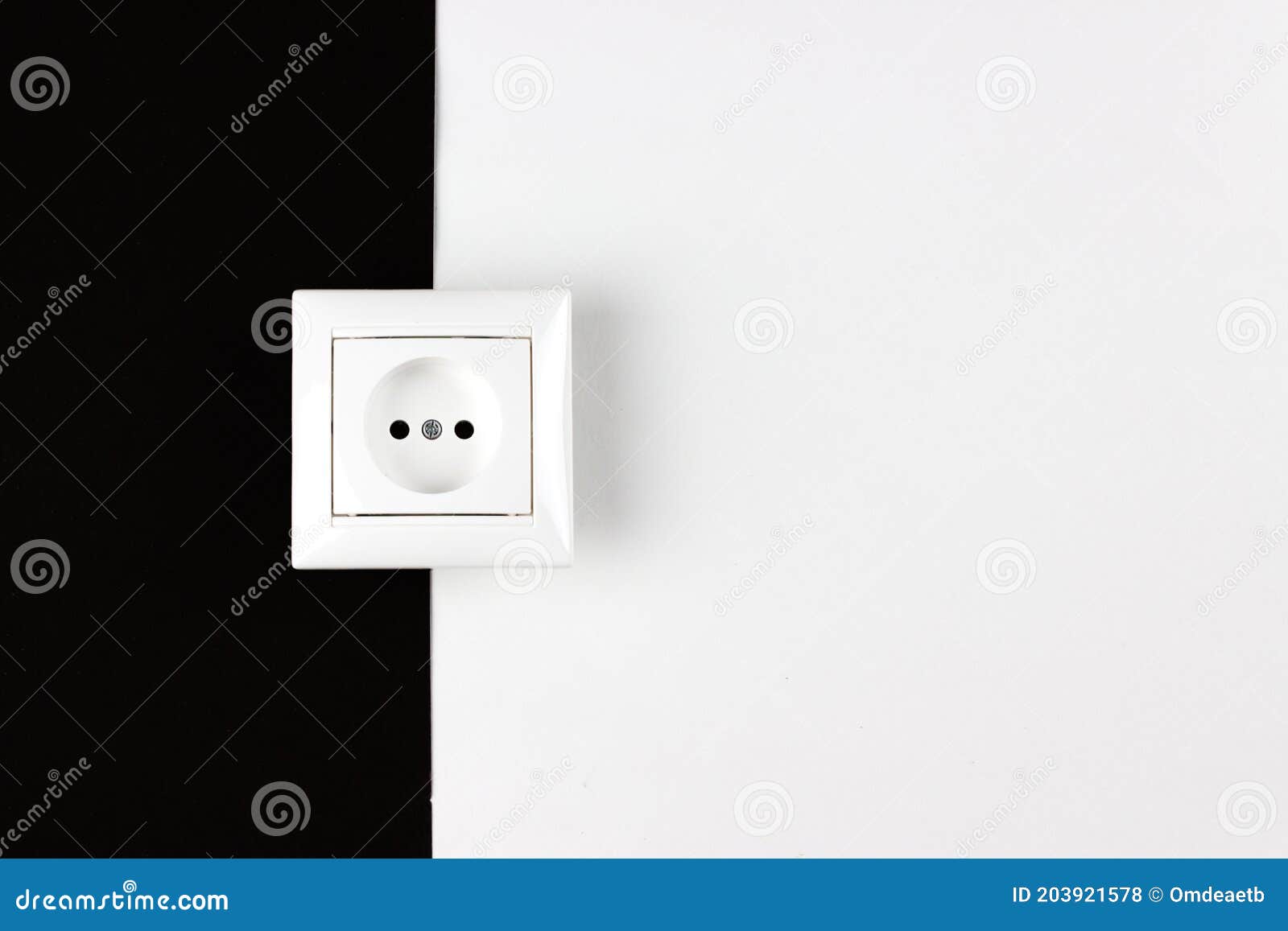 White Socket on Paper Black and White Background. the Concept of ...