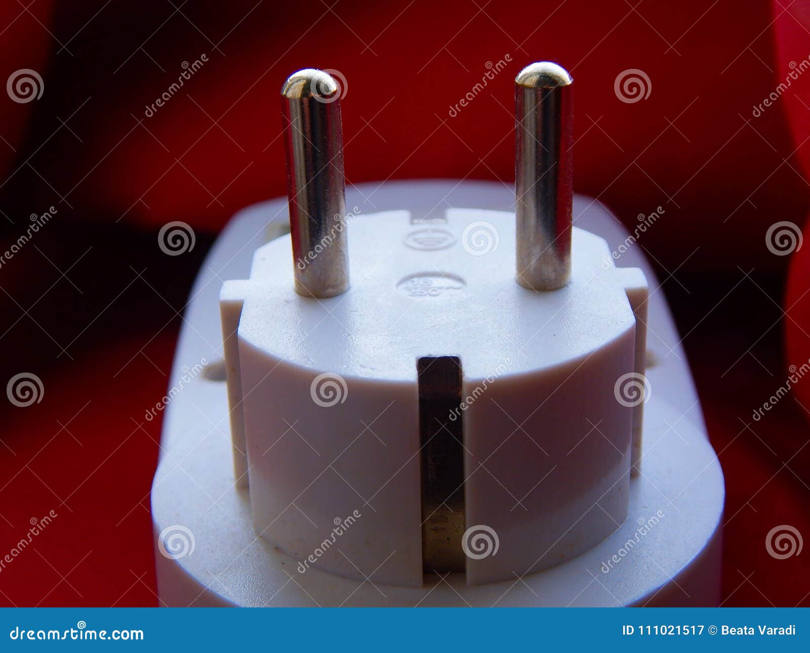 White Socket Wall Plug on Red Background Stock Image - Image of indoors ...
