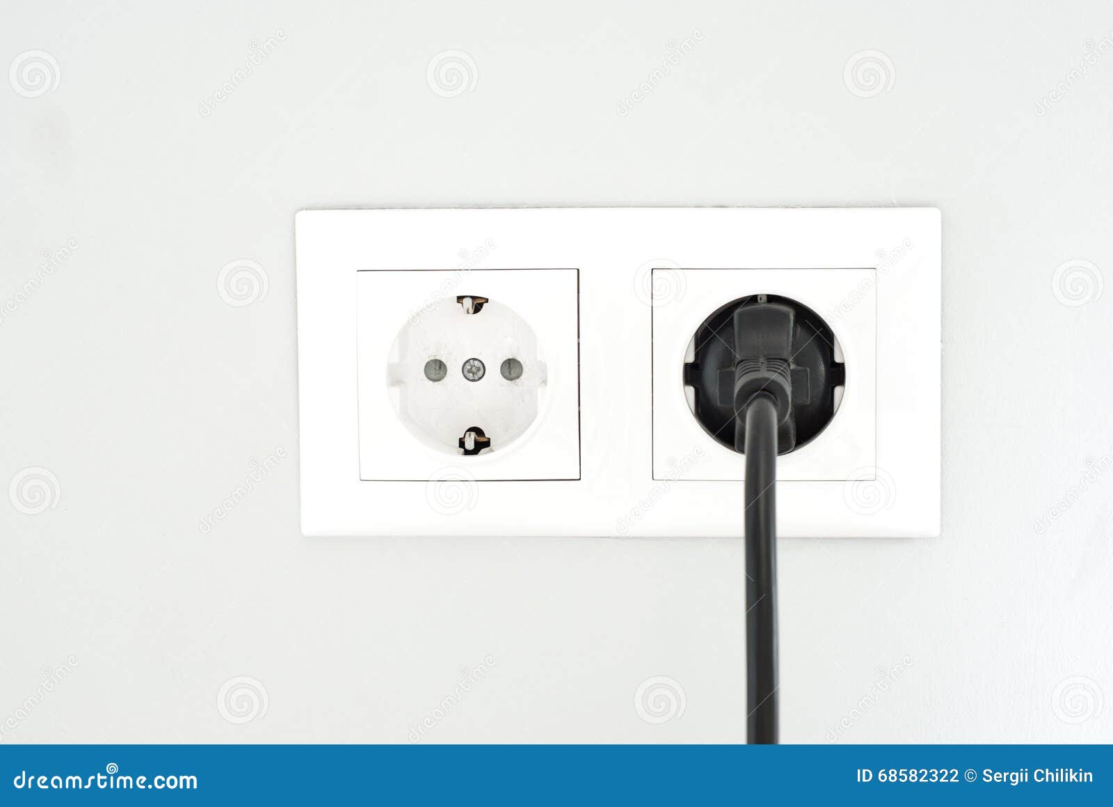 Socket And Power Outlet. Electric Plug. Cable Unplugged From Wall. Wire ...