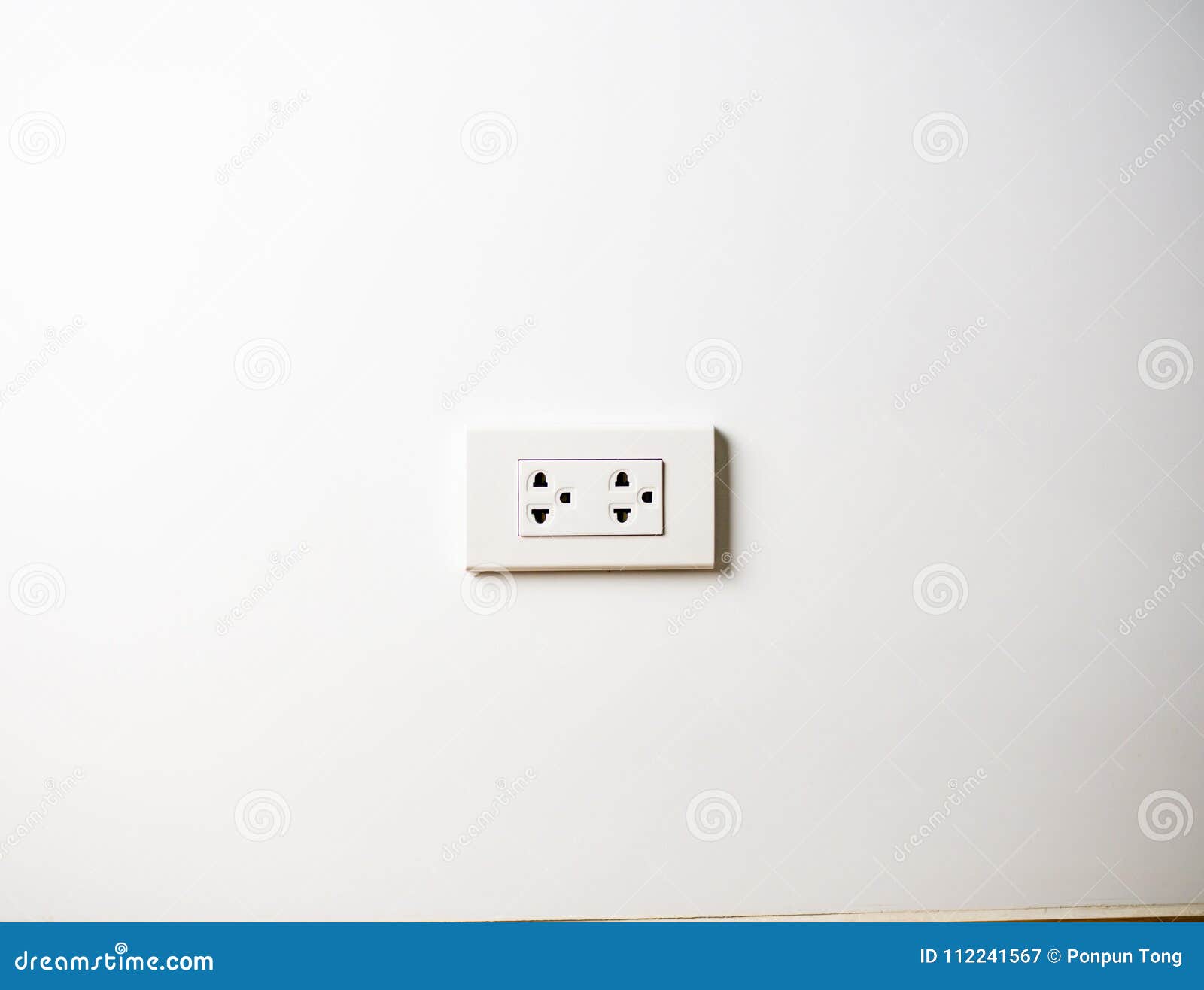 White Socket 220 Volts on White Wall, Unplugged Stock Image - Image of ...