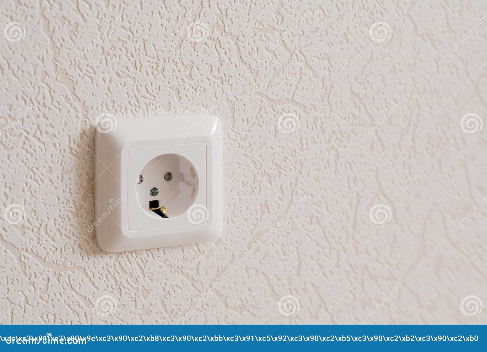 A White Socket on the Wall. Electricity Equipment in Interior Stock ...
