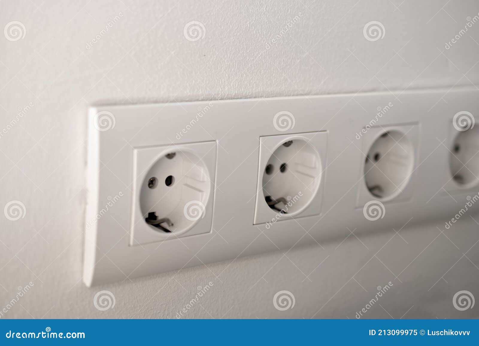 White Sockets for Electrical Appliances in the Office Stock Image ...