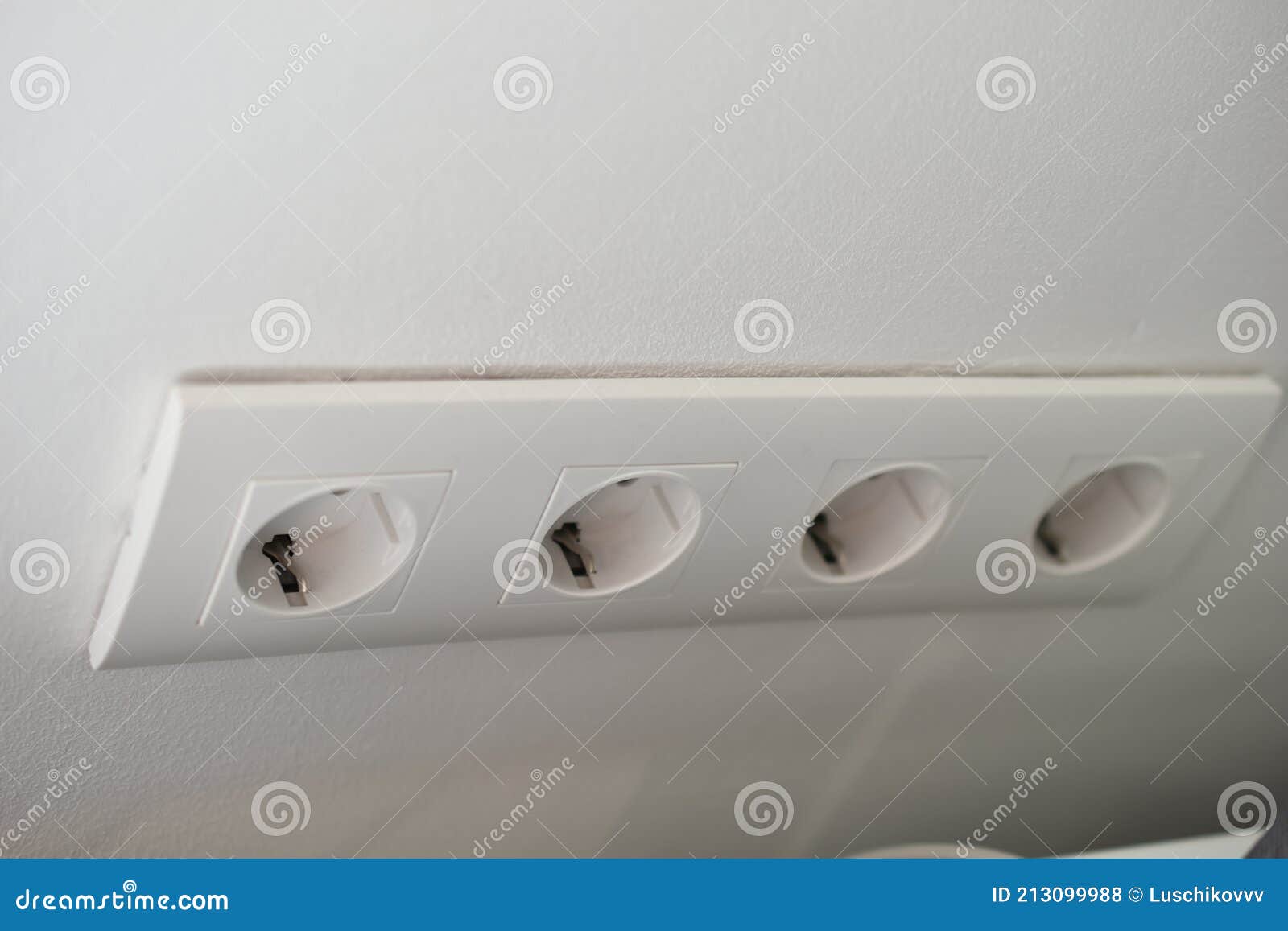 White Sockets for Electrical Appliances in the Office Stock Photo ...