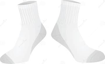 White Socks Template, Front View Stock Vector - Illustration of elastic ...