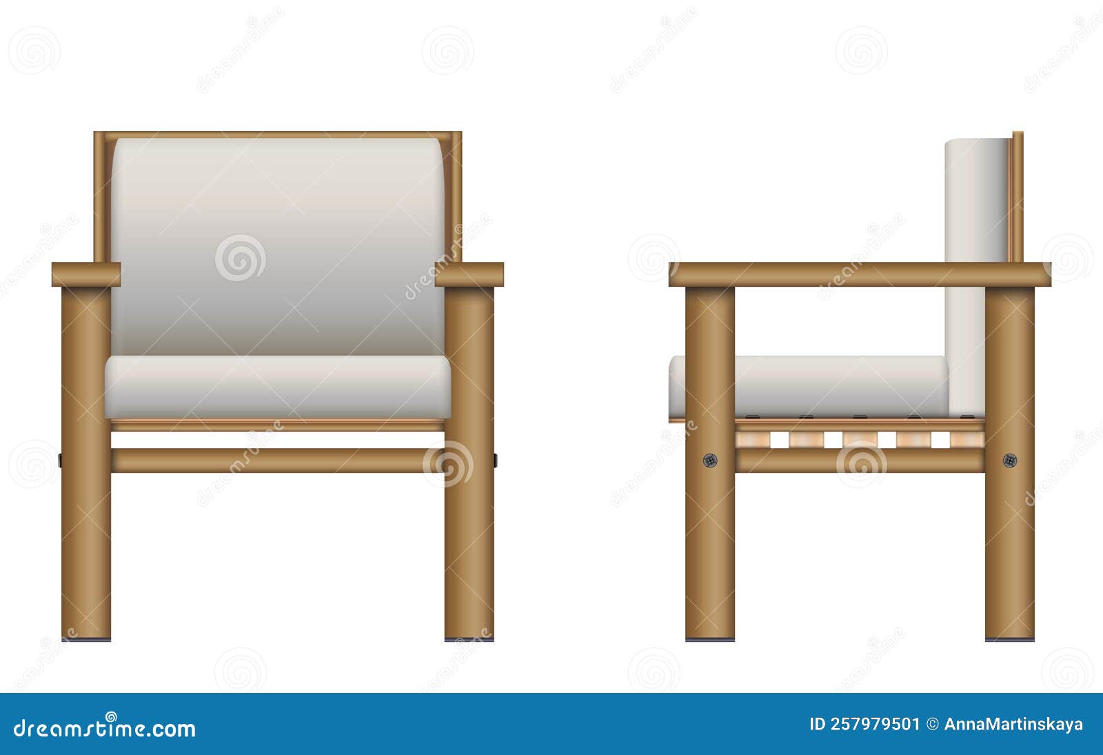 White Soft Chair. Vector Isolated on White Stock Vector - Illustration ...