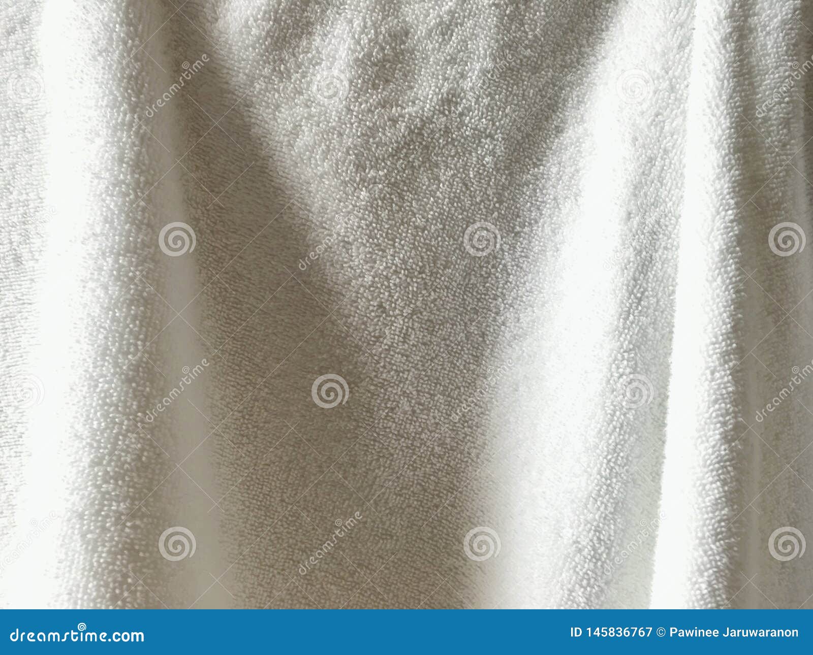 White Soft Cotton Towel Fabric Texture. Wrinkle Pattern after Using ...
