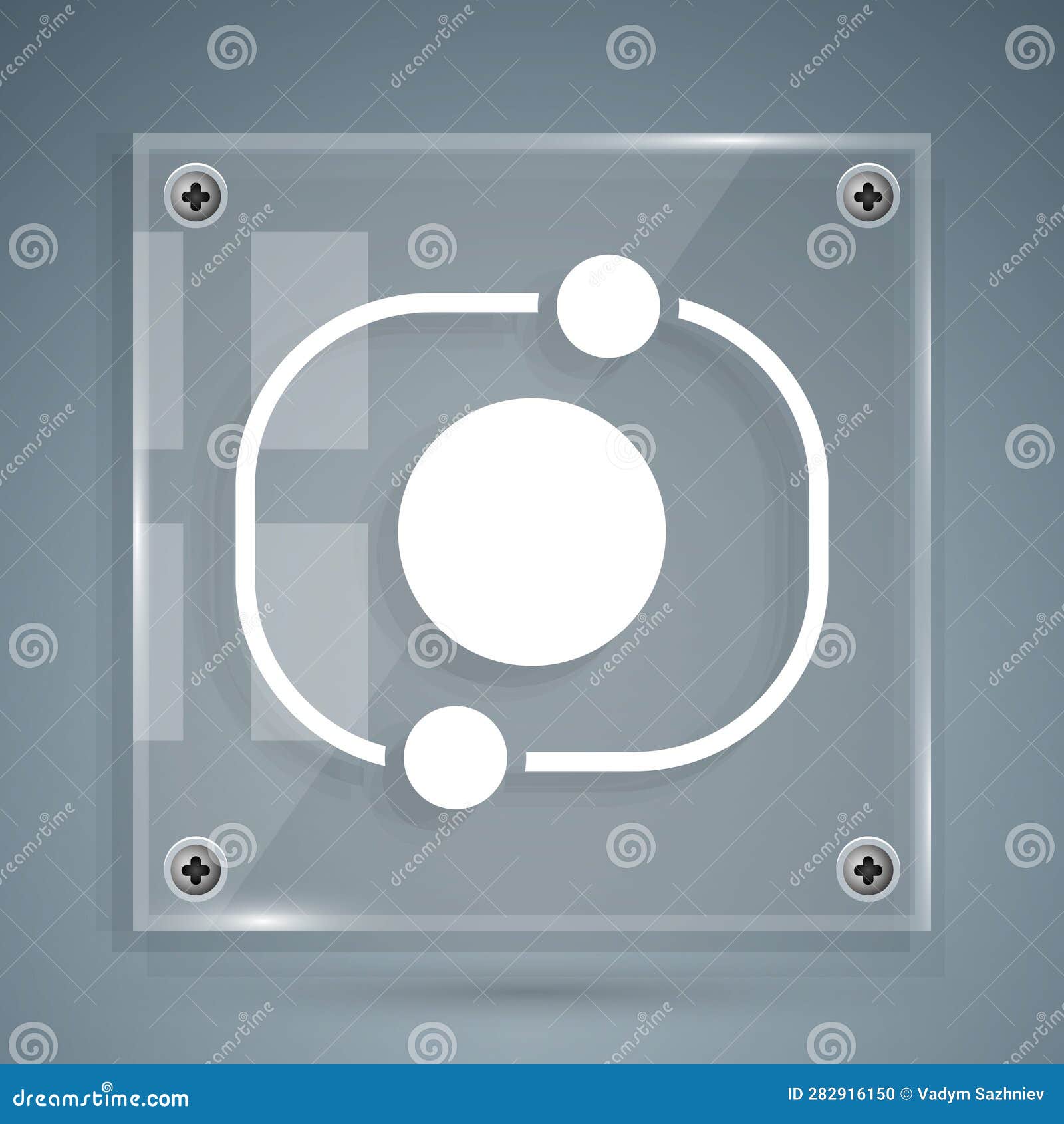 White Solar System Icon Isolated on Grey Background. the Planets ...