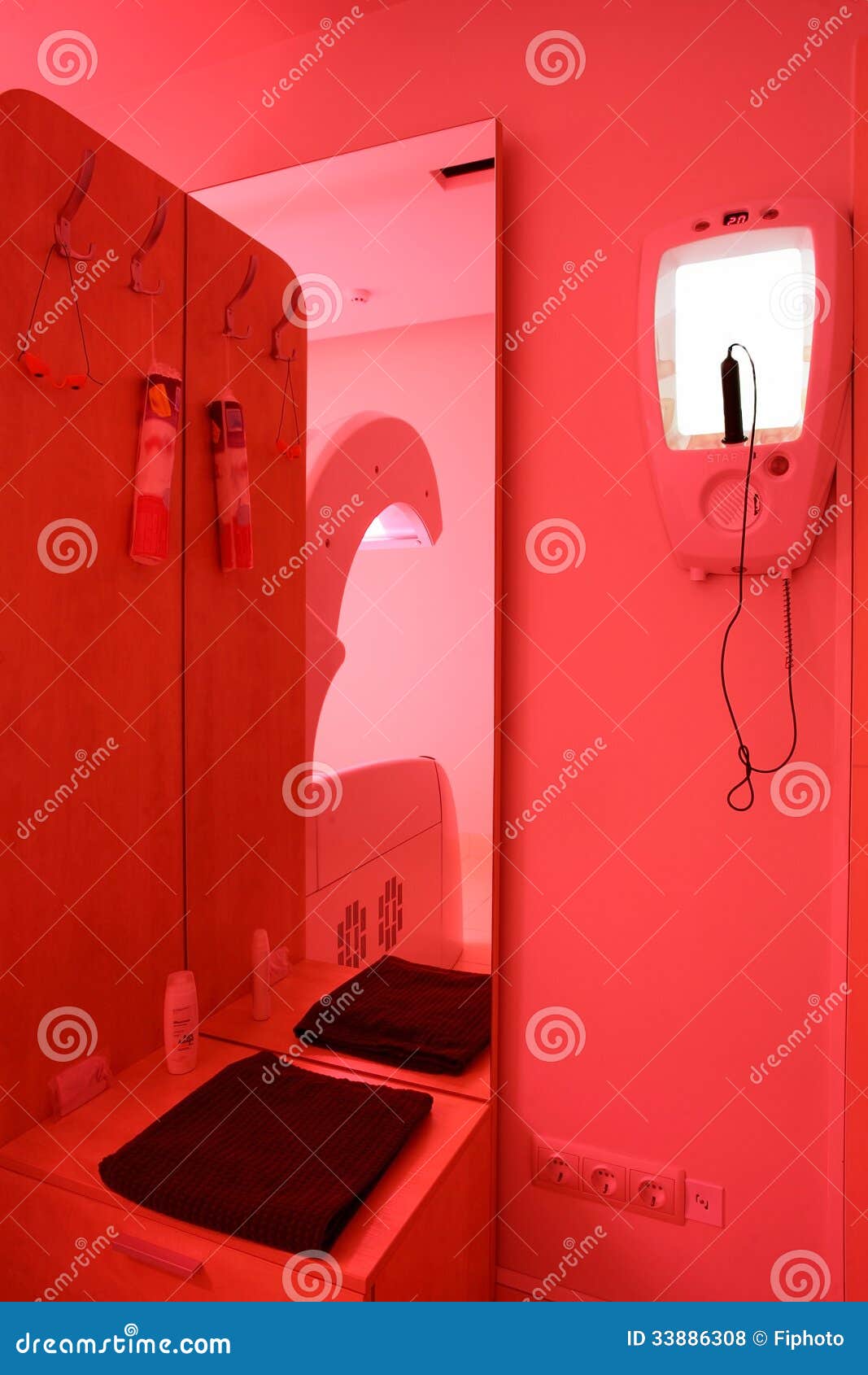 White Solarium in White Room Stock Photo - Image of machine, sunbed ...
