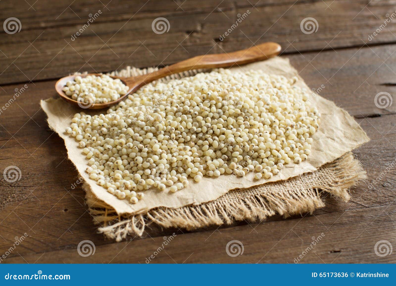 White Sorghum Grain with a Spoon Stock Photo - Image of natural, health ...