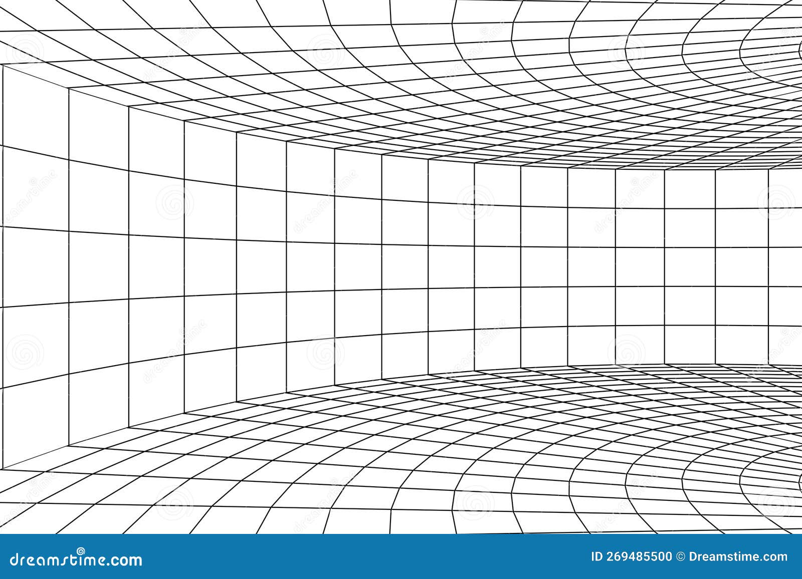 White Space with Perspective Grid Line, 3d Stock Illustration ...