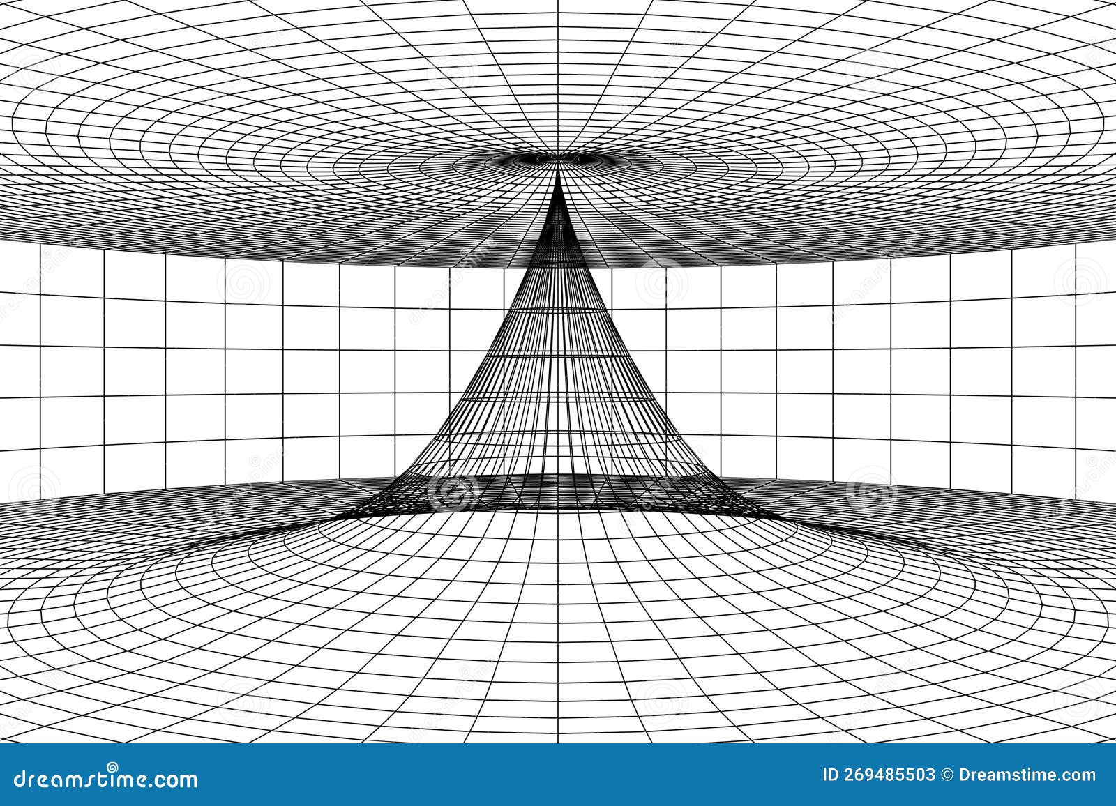 White Space with Perspective Grid Line, 3d Stock Illustration ...