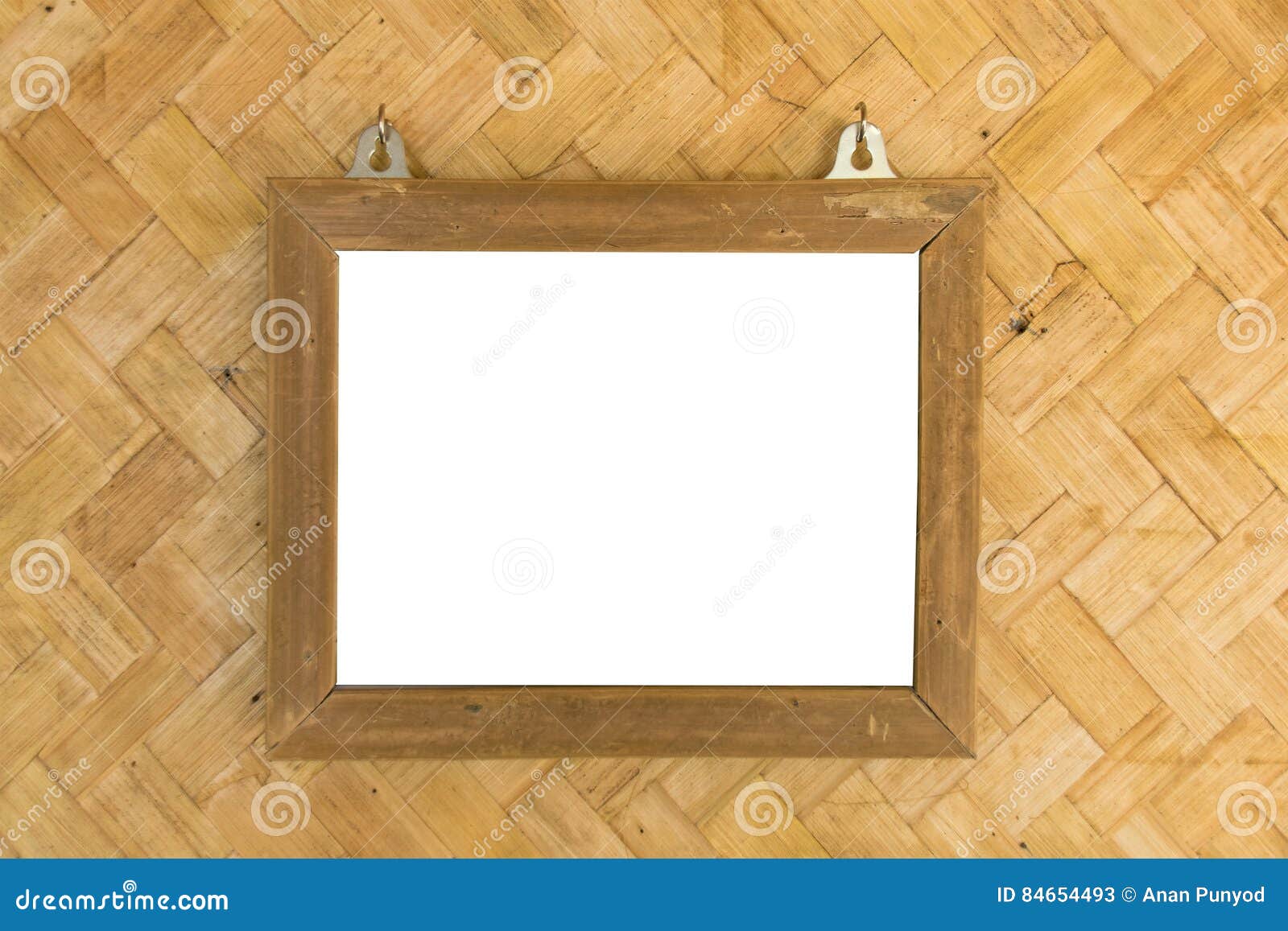White Space Picture in Bamboo Frame in Bamboo Woven Walls Stock Image ...