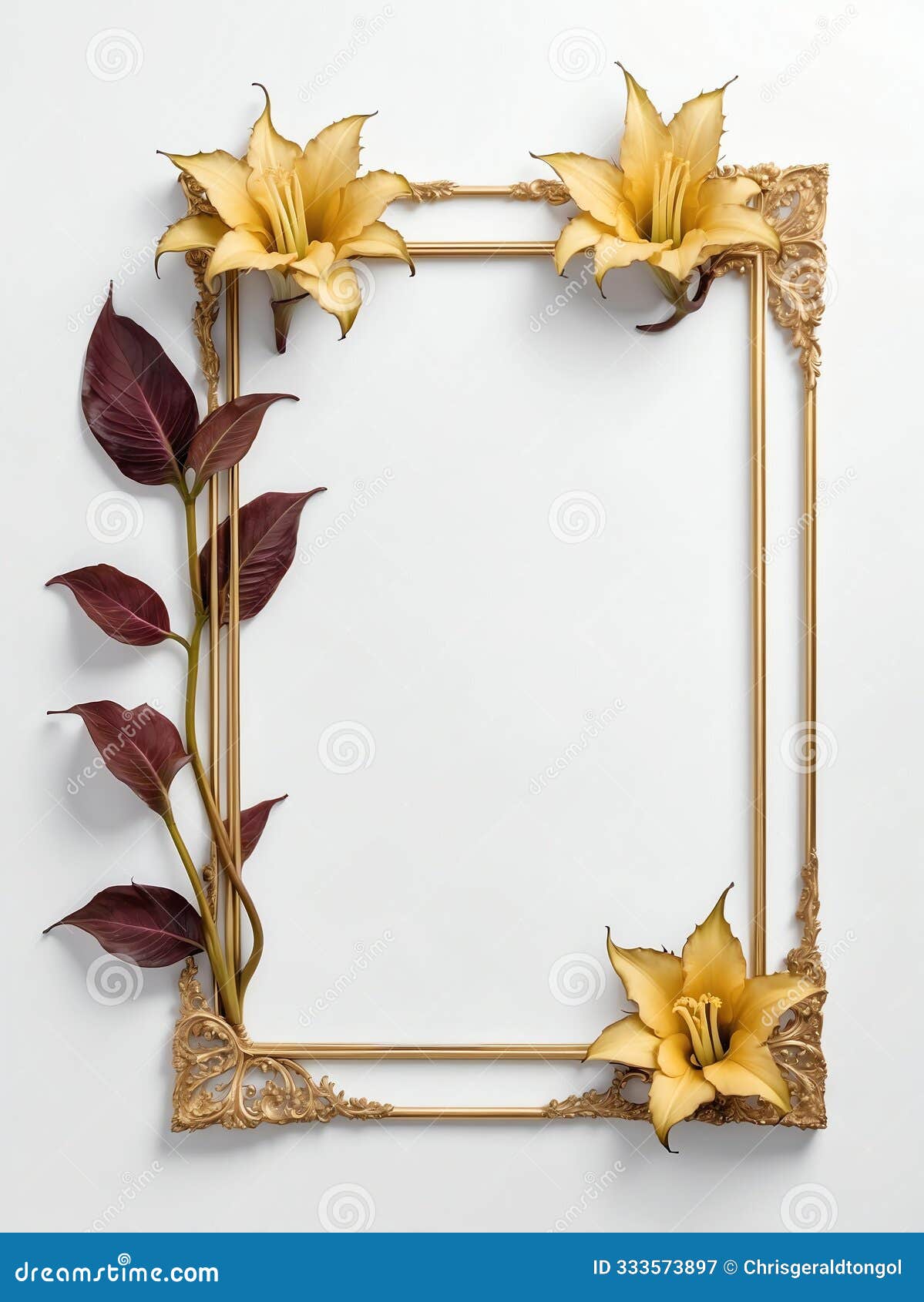 White Space for Text with Floral Border Ai Generated Stock Illustration ...