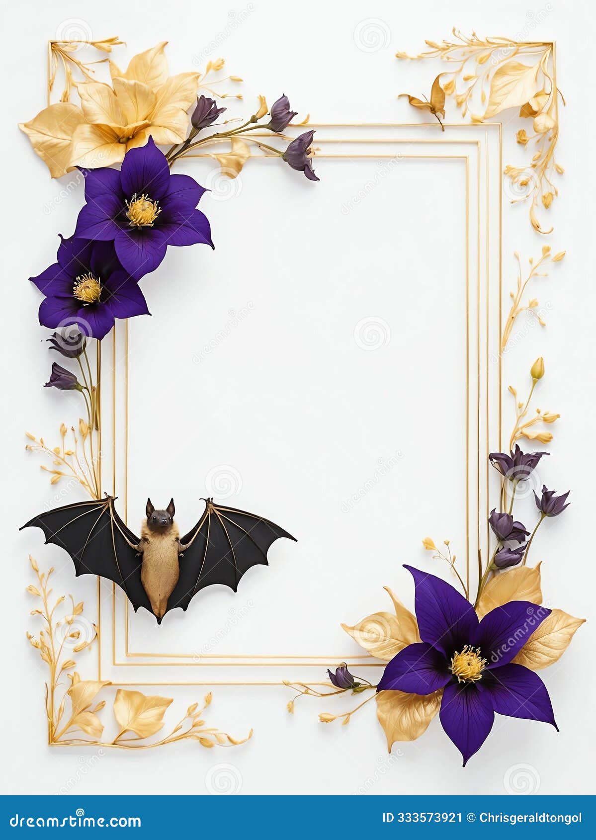 White Space for Text with Floral Border Ai Generated Stock Illustration ...