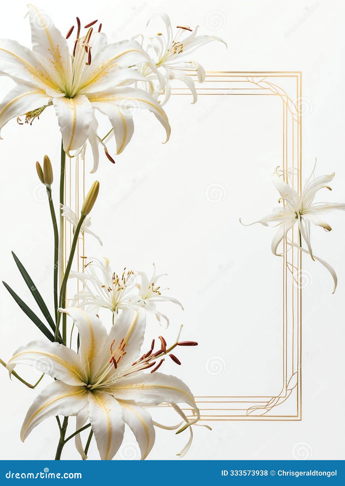 White Space for Text with Floral Border Ai Generated Stock Illustration ...