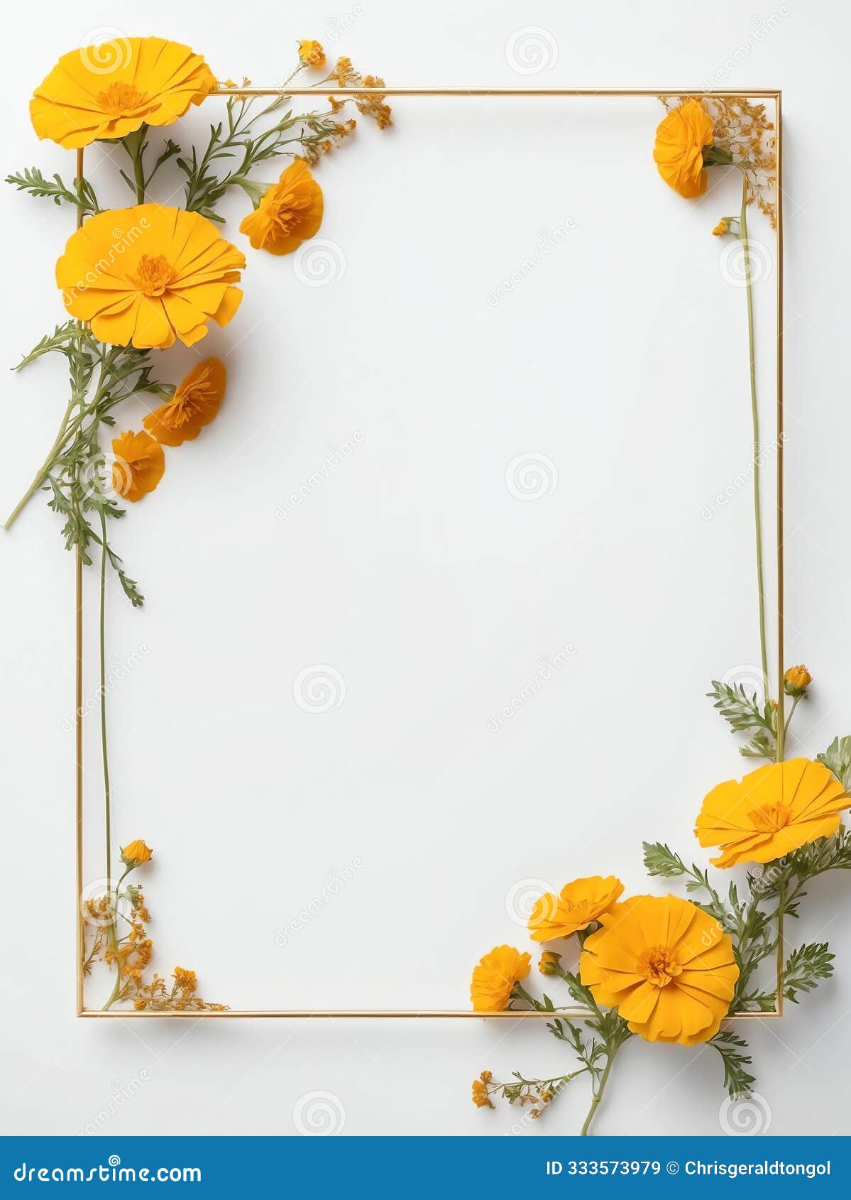 White Space for Text with Floral Border Ai Generated Stock Illustration ...