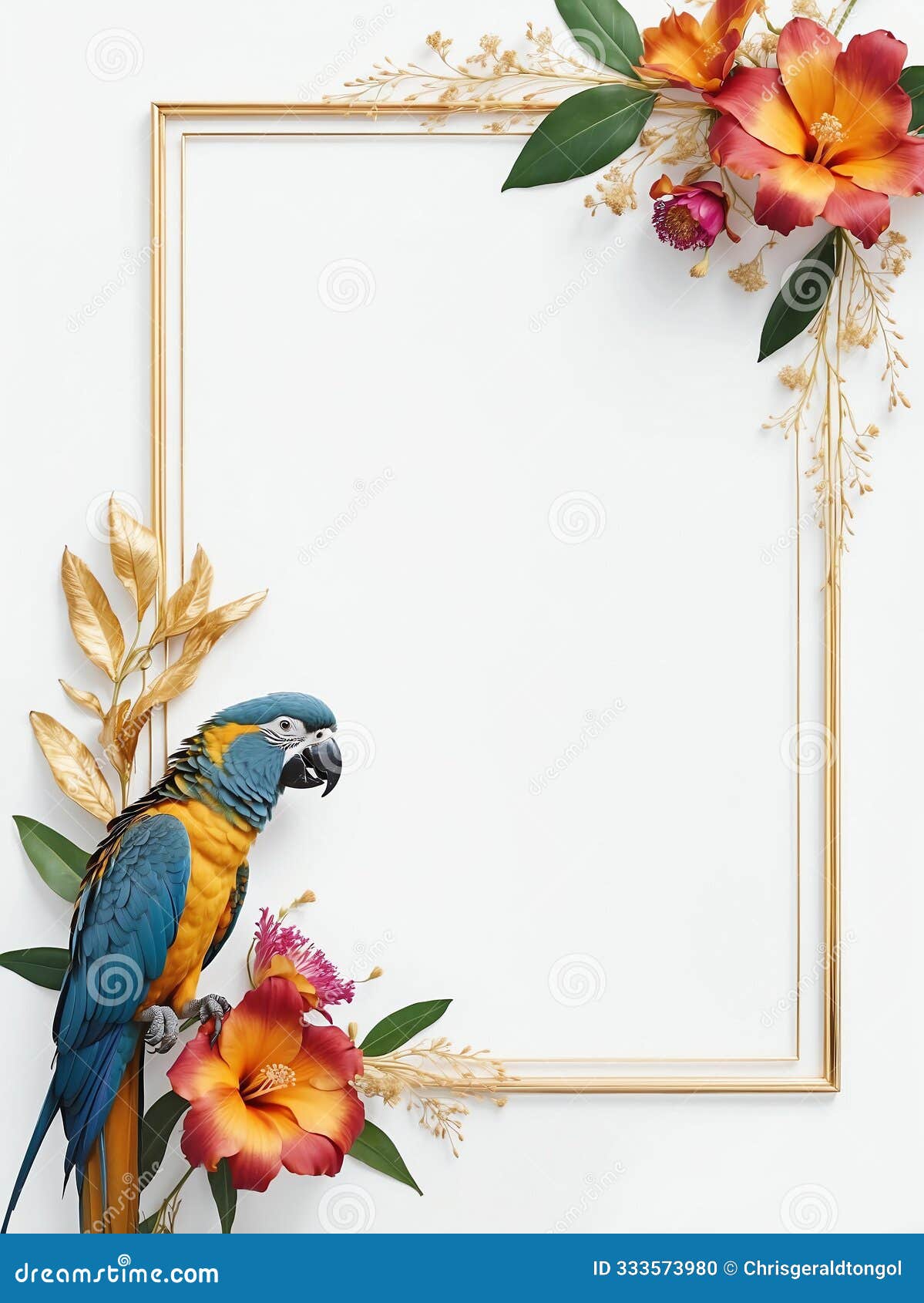 White Space for Text with Floral Border Ai Generated Stock Illustration ...