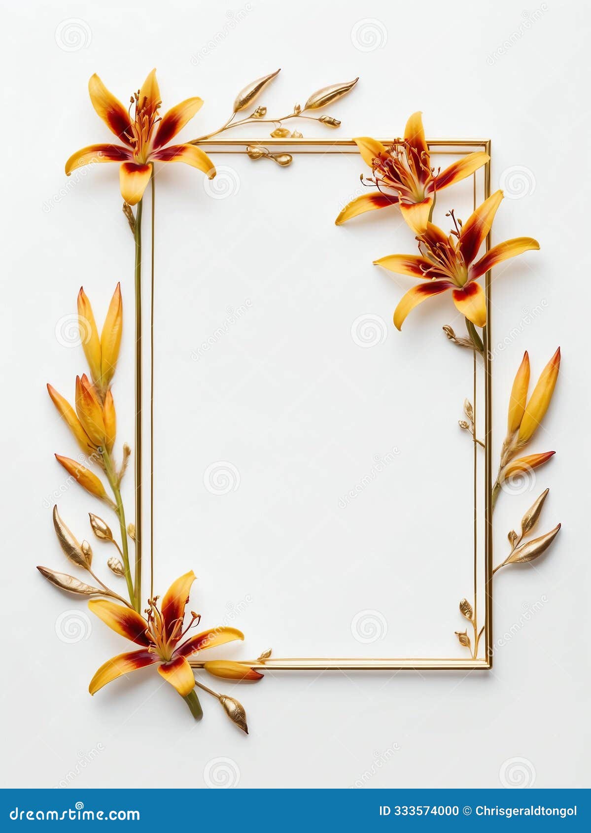 White Space for Text with Floral Border Ai Generated Stock Illustration ...