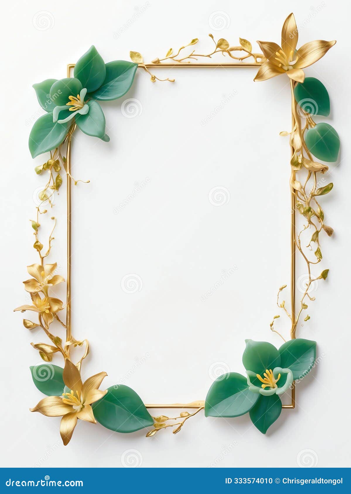 White Space for Text with Floral Border Ai Generated Stock Illustration ...