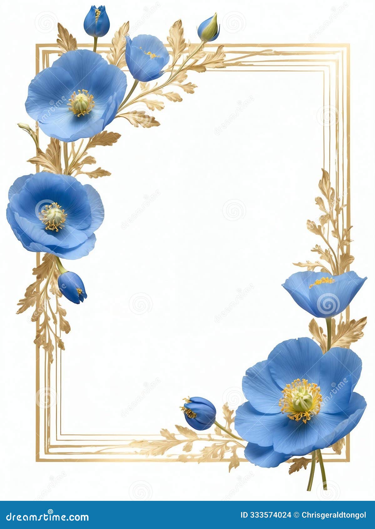 White Space for Text with Floral Border Ai Generated Stock Illustration ...