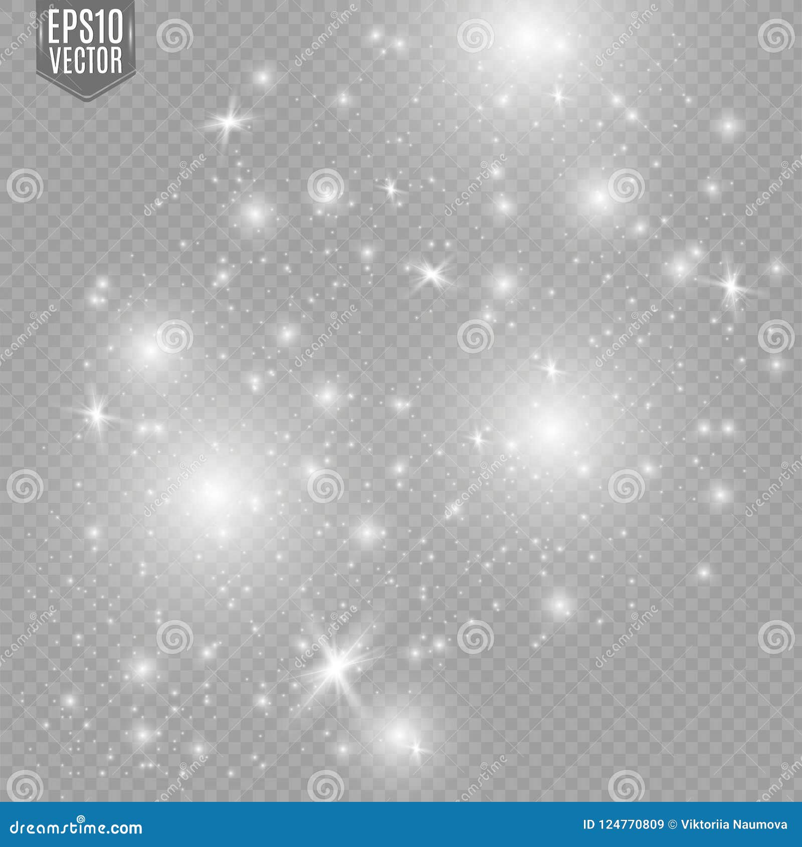 White Sparks Glitter Special Light Effect. Vector Sparkles on ...