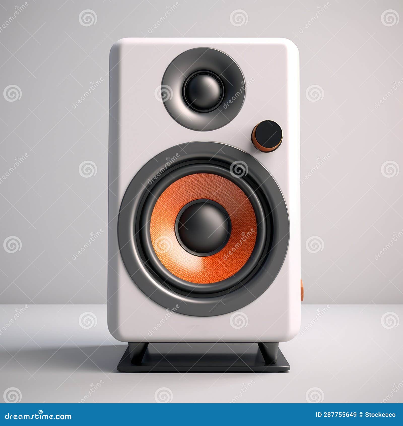 Minimalistic White and Orange Speaker Rendering with Unreal Engine ...