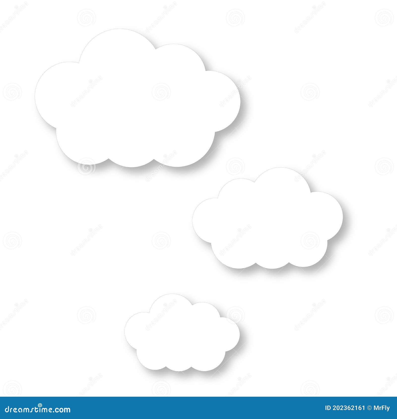 White Speech Box Clouds Template Set, Vector Illustration Stock Vector ...