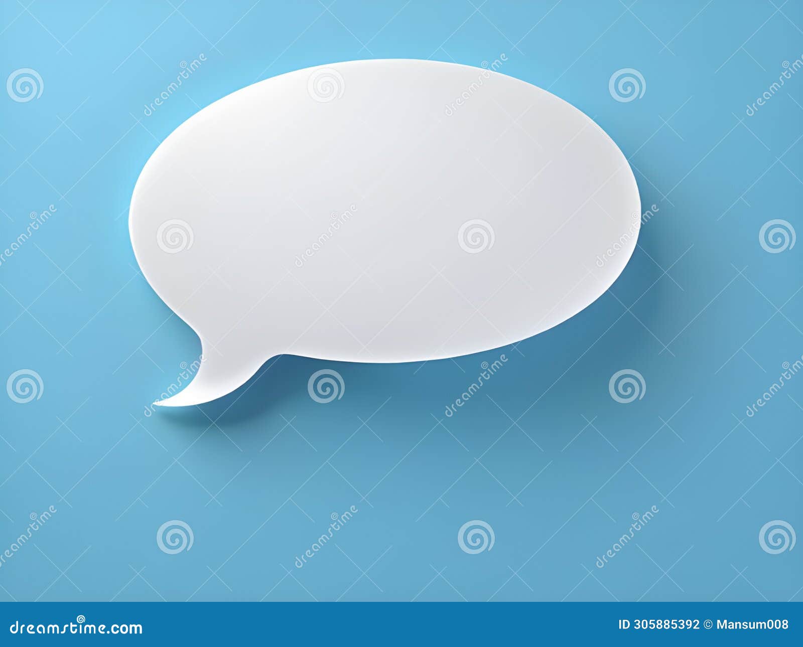 A White Speech Bubble on a Blue Background Stock Illustration ...