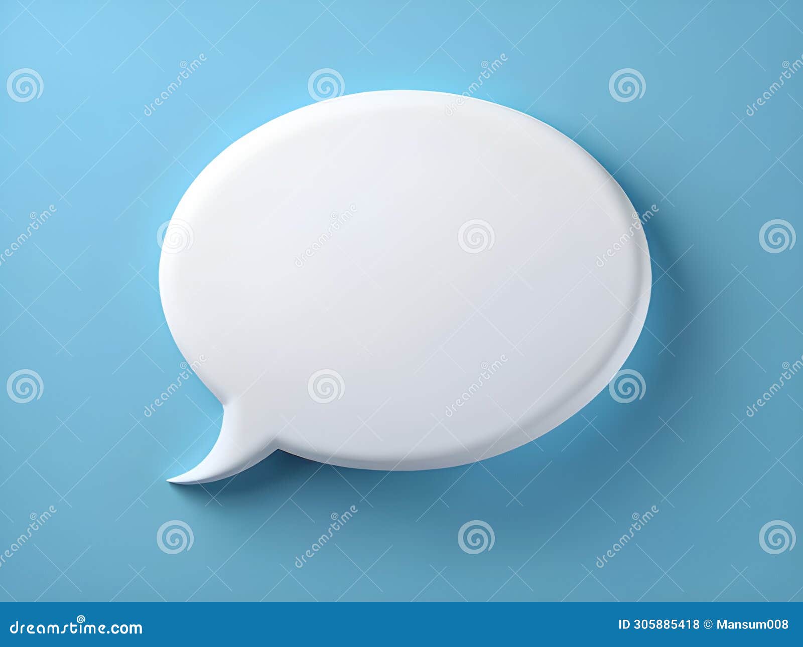 A White Speech Bubble on a Blue Background Stock Illustration ...