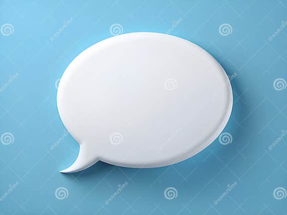 A White Speech Bubble on a Blue Background Stock Illustration ...
