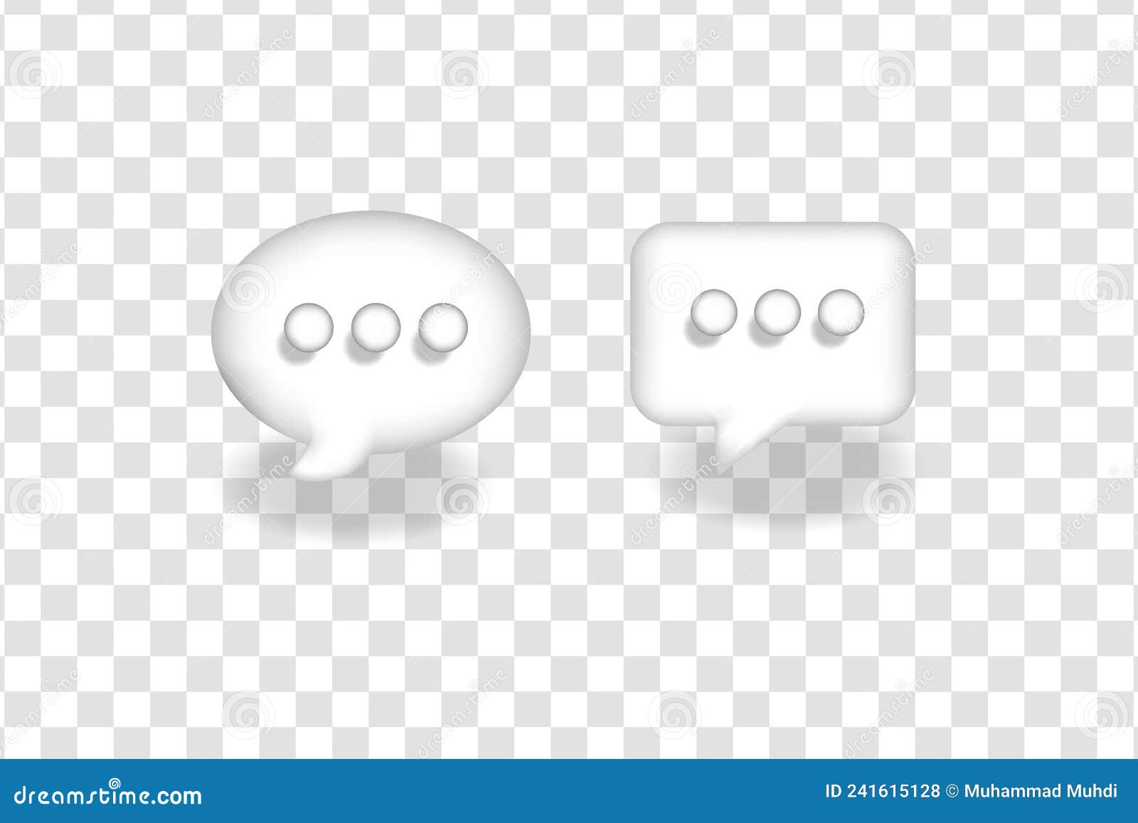 White Speech Bubble Chat Icon Collection Set of Posters and Banner ...
