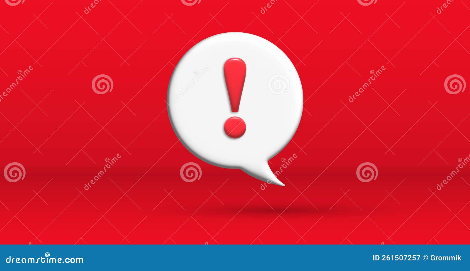 A White Speech Bubble with an Exclamation Mark. Notification of a Chat ...