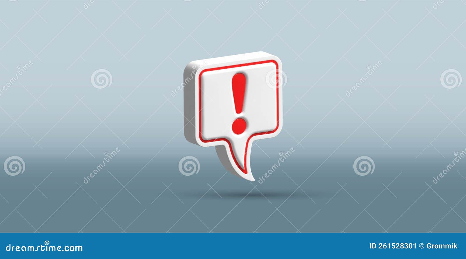 A White Speech Bubble with an Exclamation Mark. Notification of a Chat ...