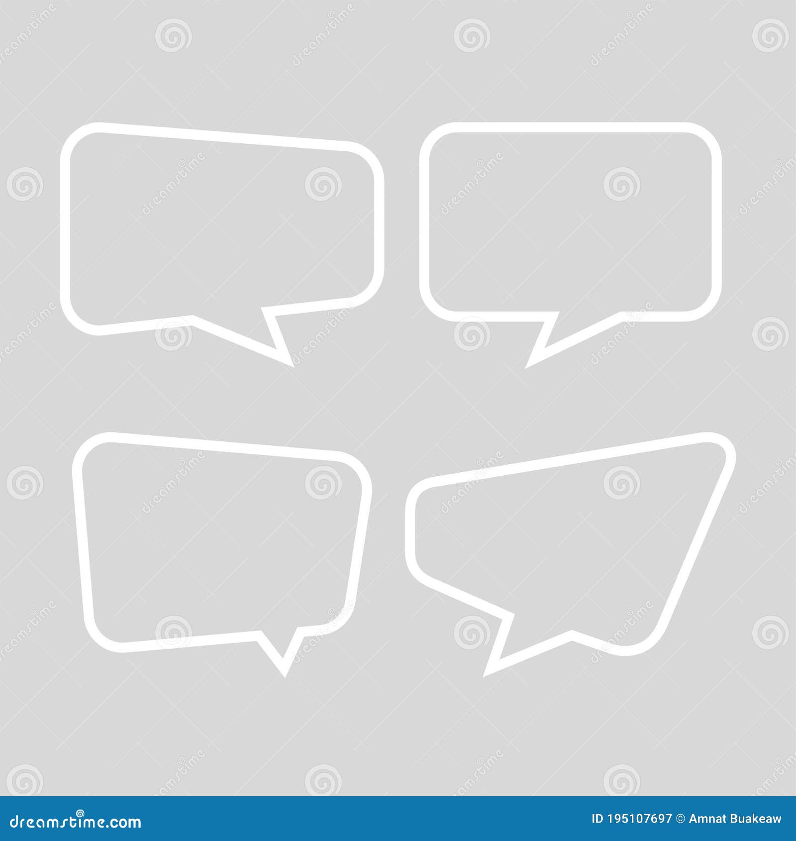 White Speech Bubble Square Isolated on Grey Soft, Balloon Message Icon ...