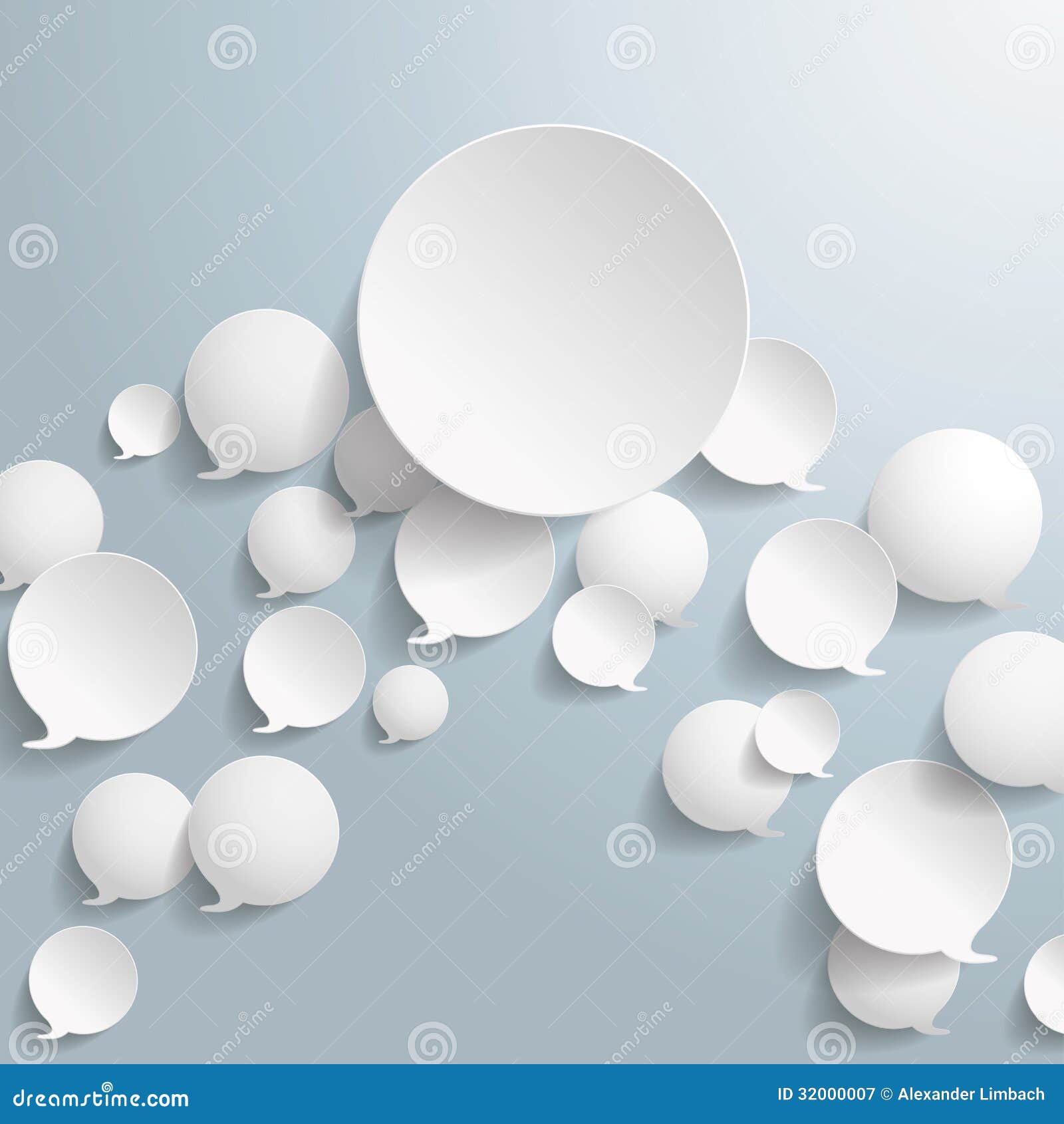 White Speech Bubbles. Thought Text Bubble Symbols, Origami Bubbly ...