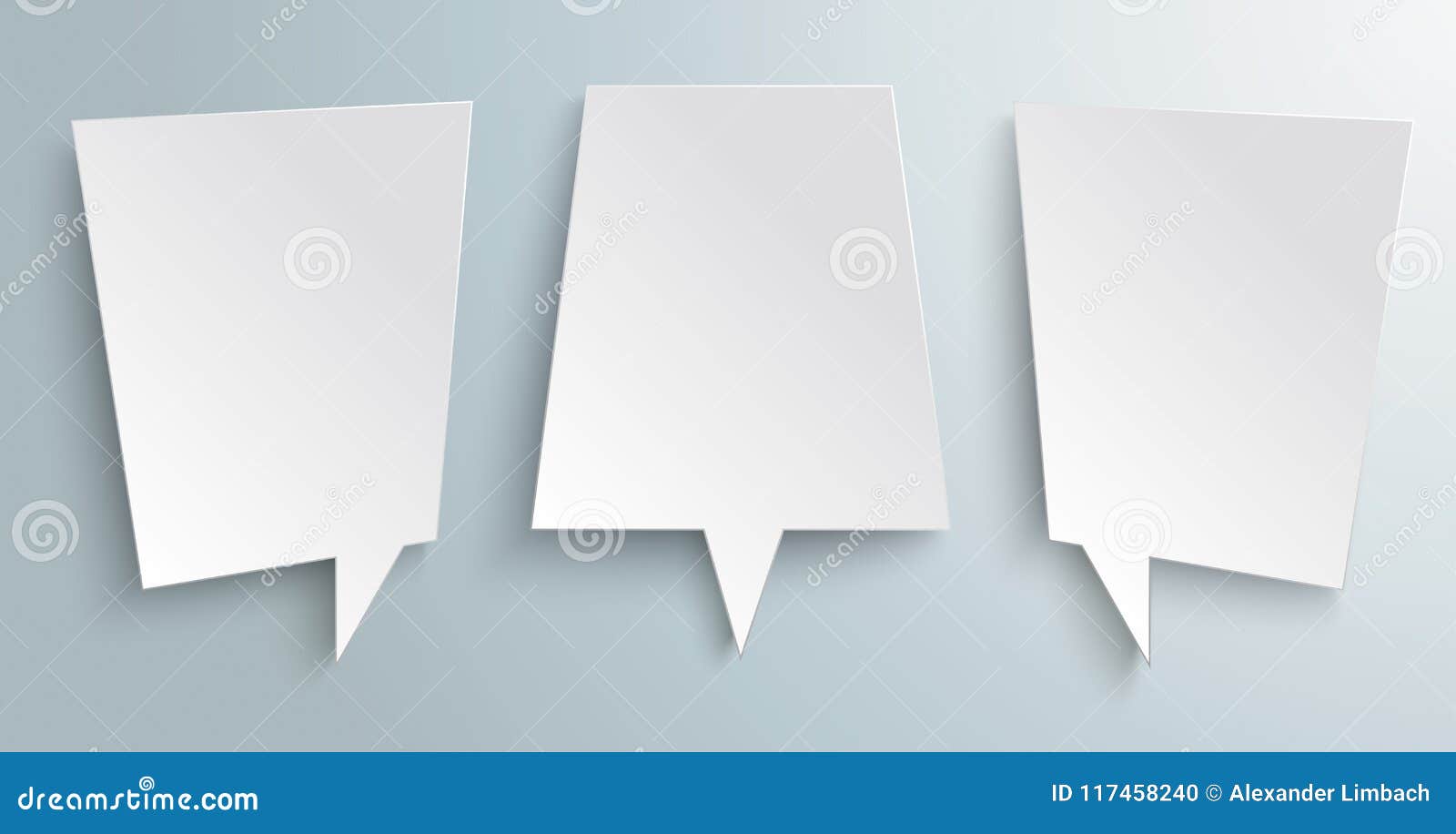 3 Abstract White Speech Bubbles Header Stock Vector - Illustration of ...
