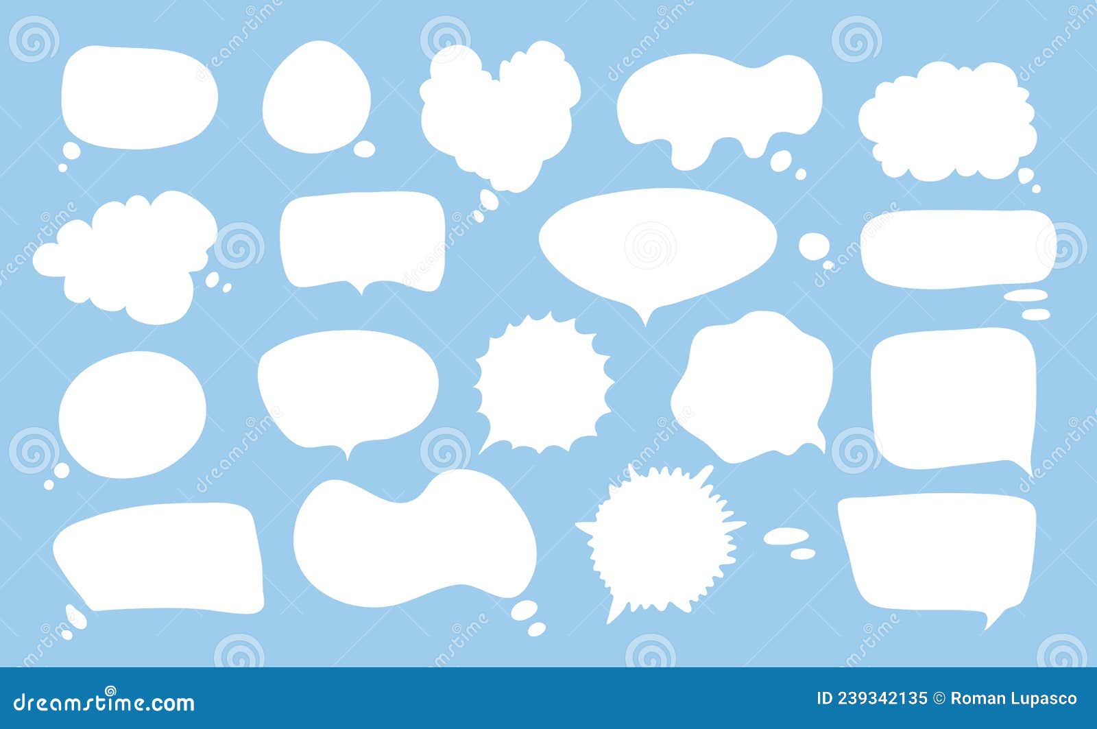 White Speech Bubbles. Thinking Balloon Talks Bubbling Chat Comment ...