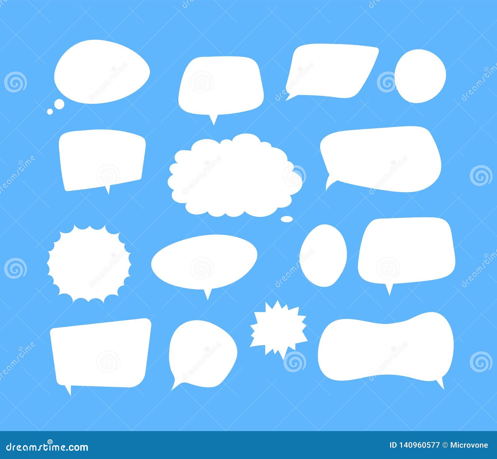 White Speech Bubbles. Thinking Balloon Talks Bubbling Chat Comment ...