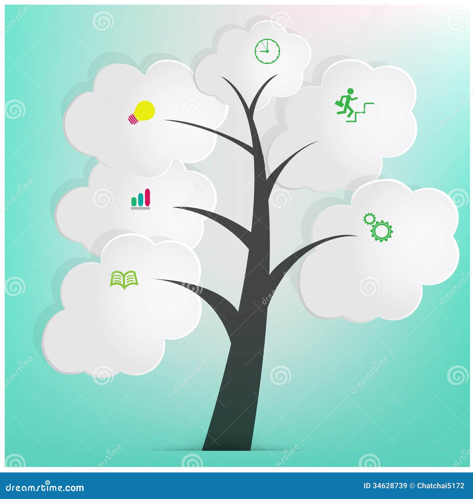 White Speech Bubbles Tree stock vector. Illustration of frame - 34628739