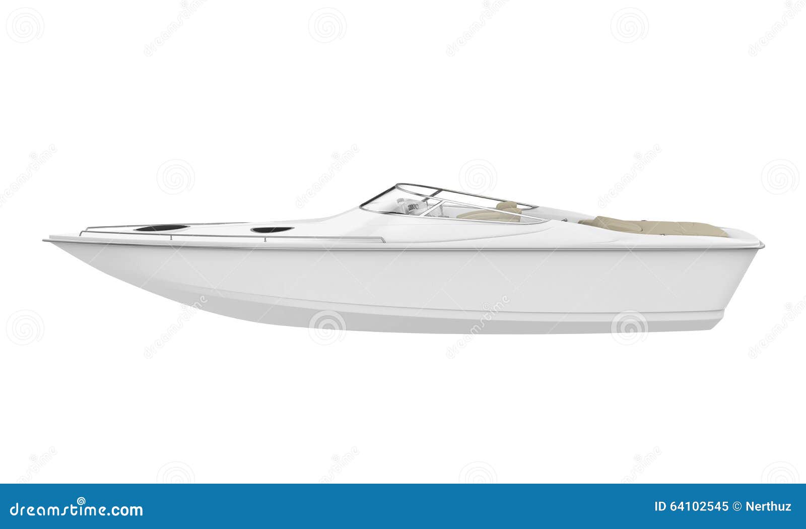 White Speedboat Isolated stock illustration. Illustration of elegance ...