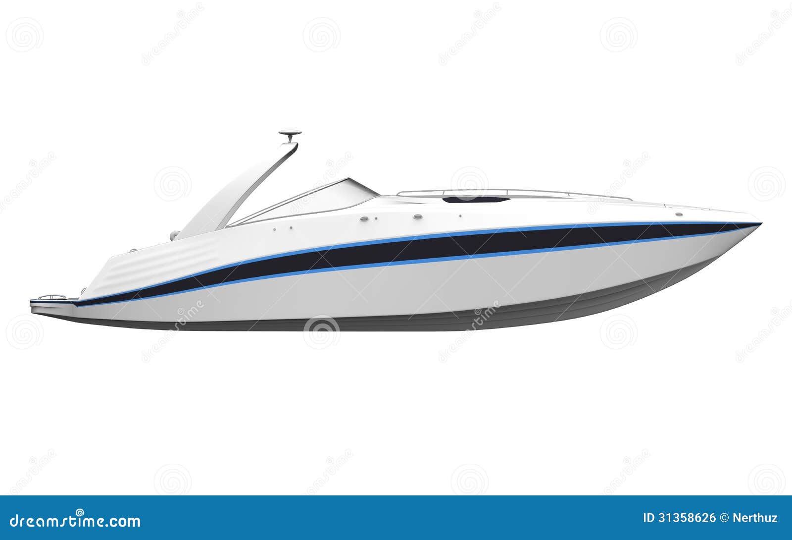 Speedboat Isolated Vector Illustration. Luxury And Expensive Boat ...