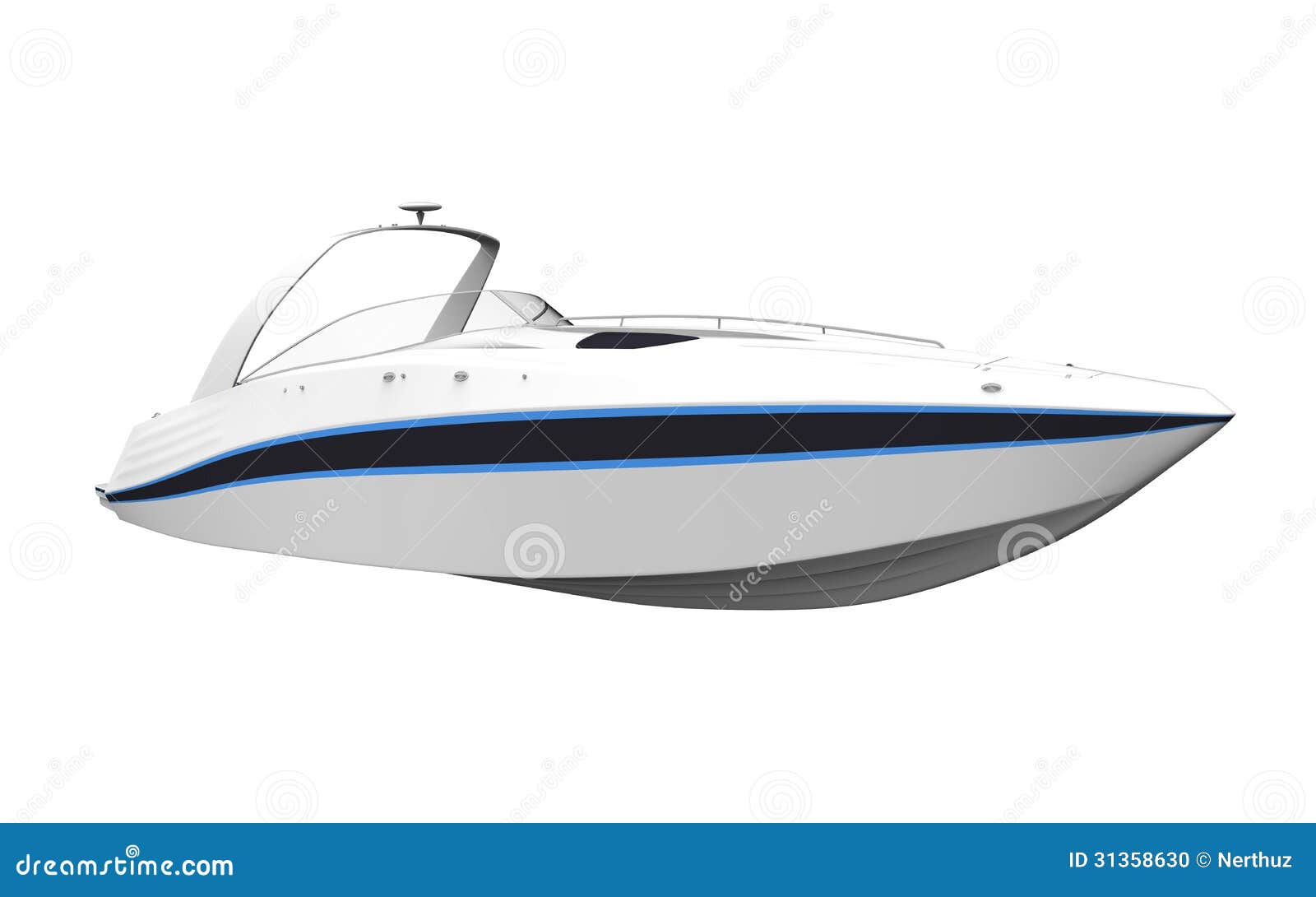 Speed Boat White Background