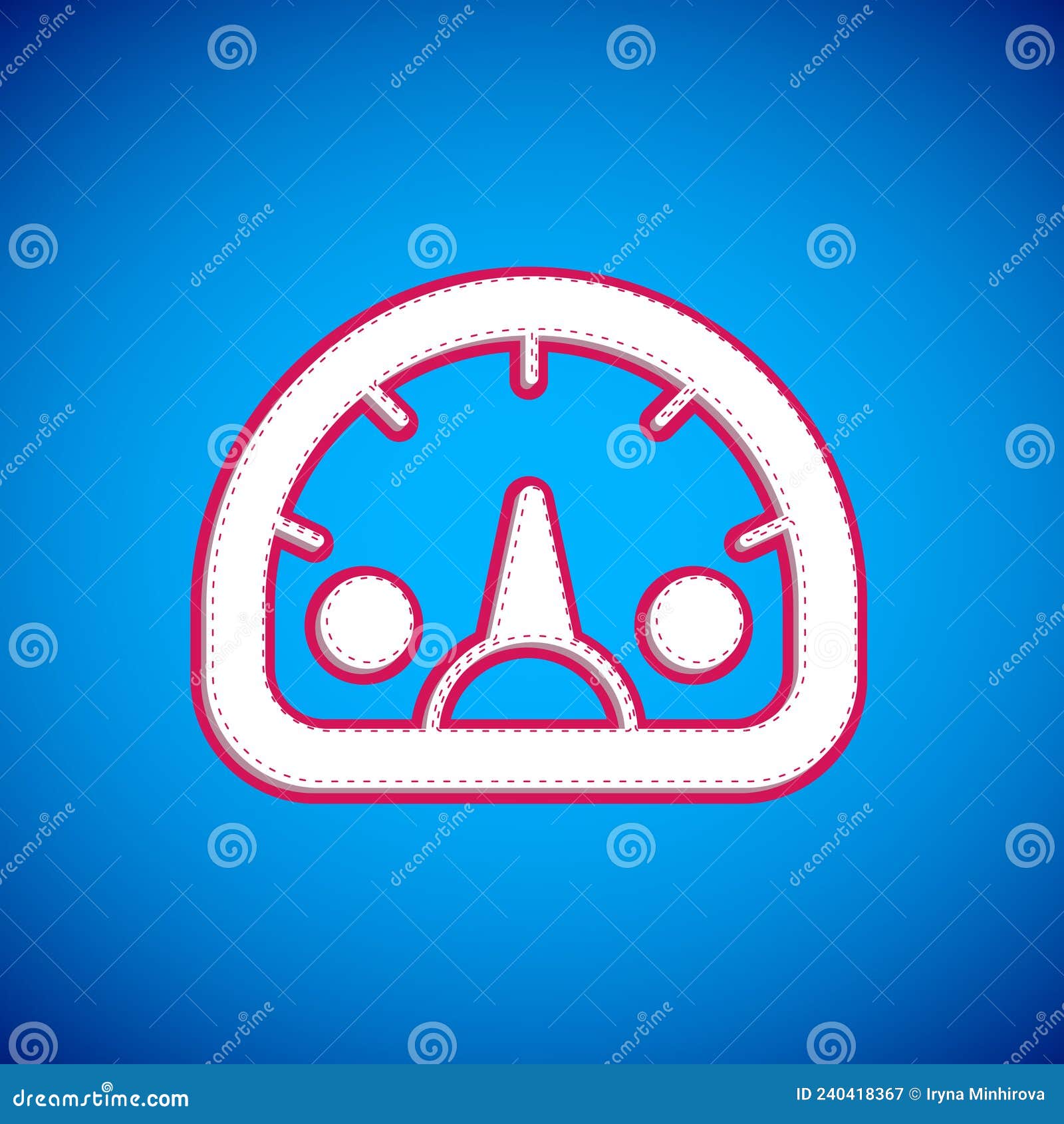 White Speedometer Icon Isolated on Blue Background. Vector Stock Vector ...