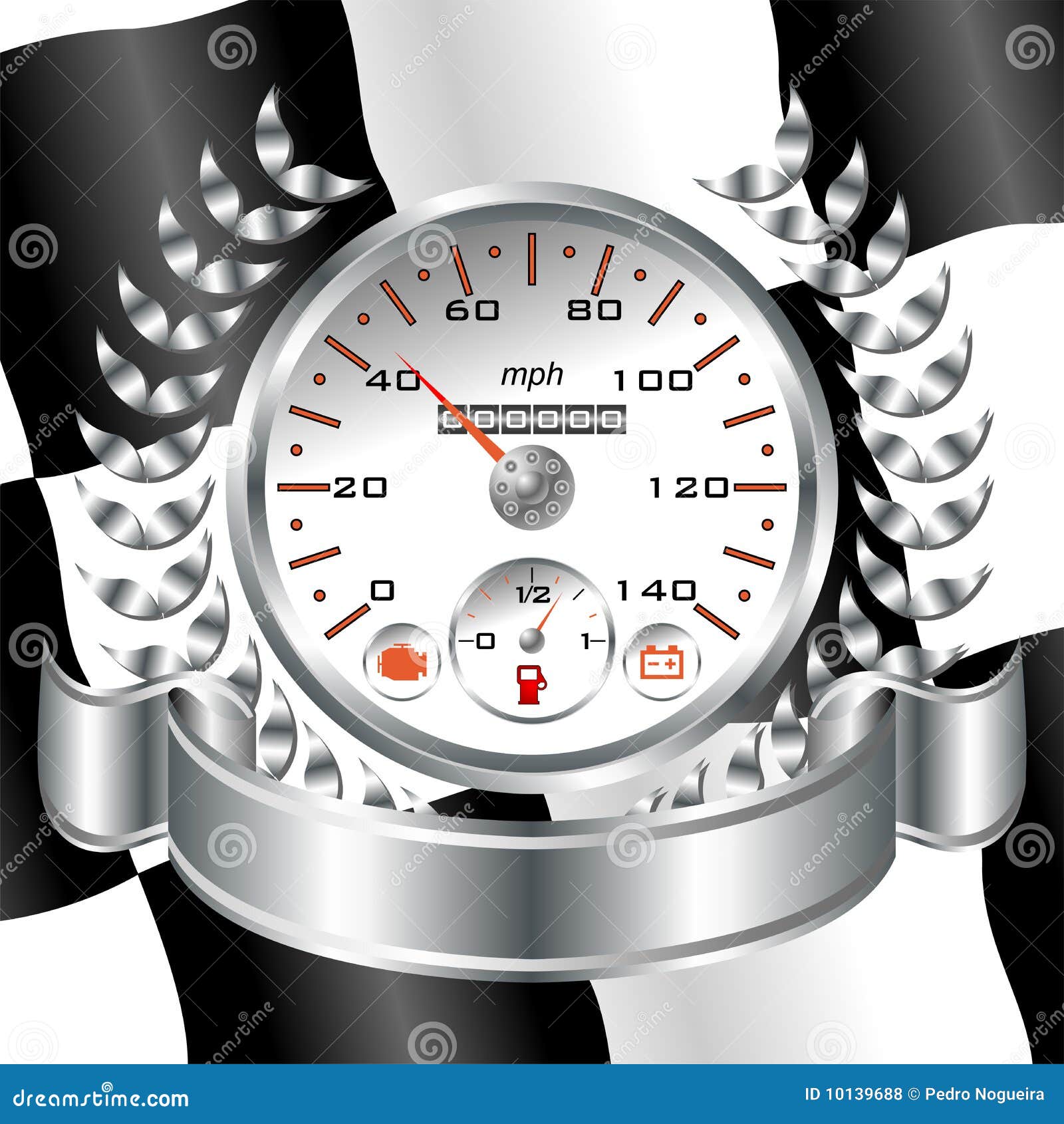 White Speedometer Racing Shield Royalty Free Stock Photos - Image: 10139688