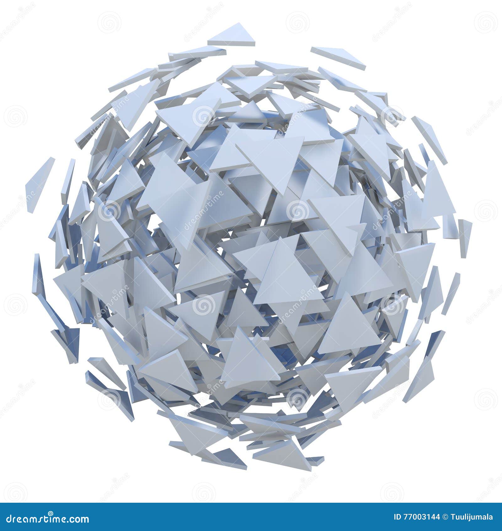 White Sphere Exploded To Polygons Stock Illustration - Illustration of ...