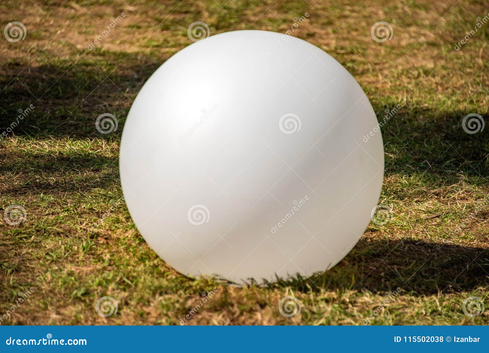 White Sphere Isolated on Green Grass Stock Photo - Image of isolated ...
