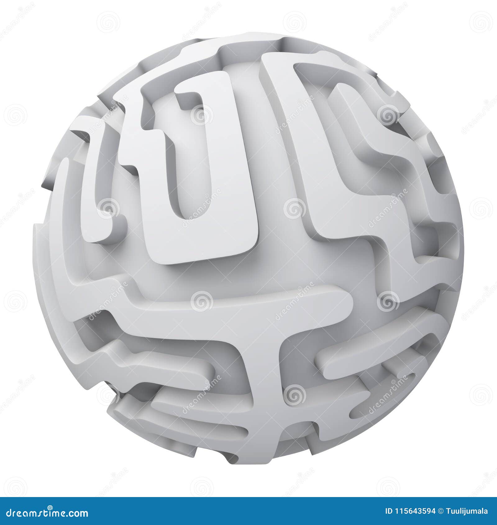 White Sphere with Maze Pattern Stock Illustration - Illustration of ...