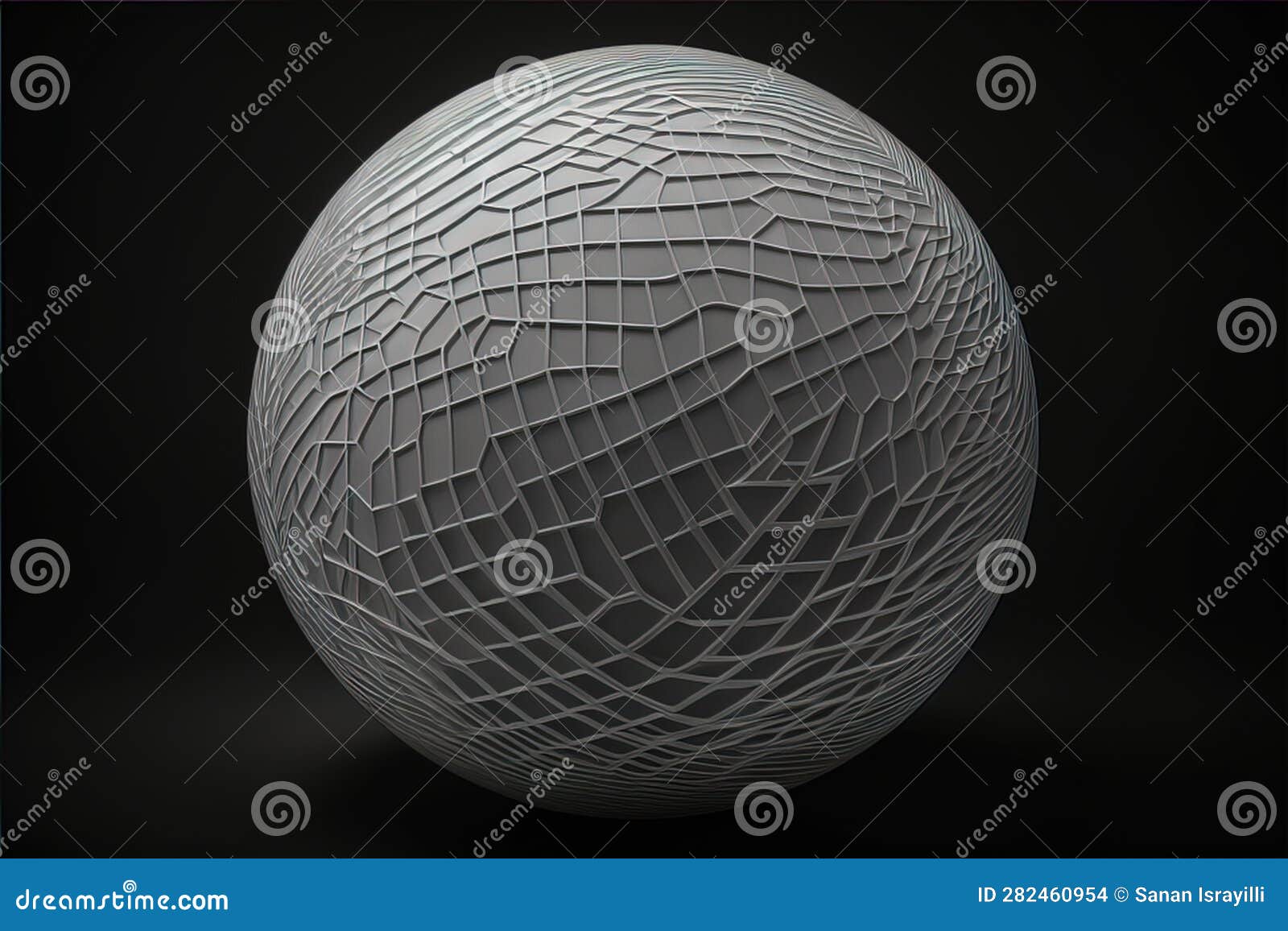 A White Sphere with a Pattern on a Black Background. Generative Ai ...